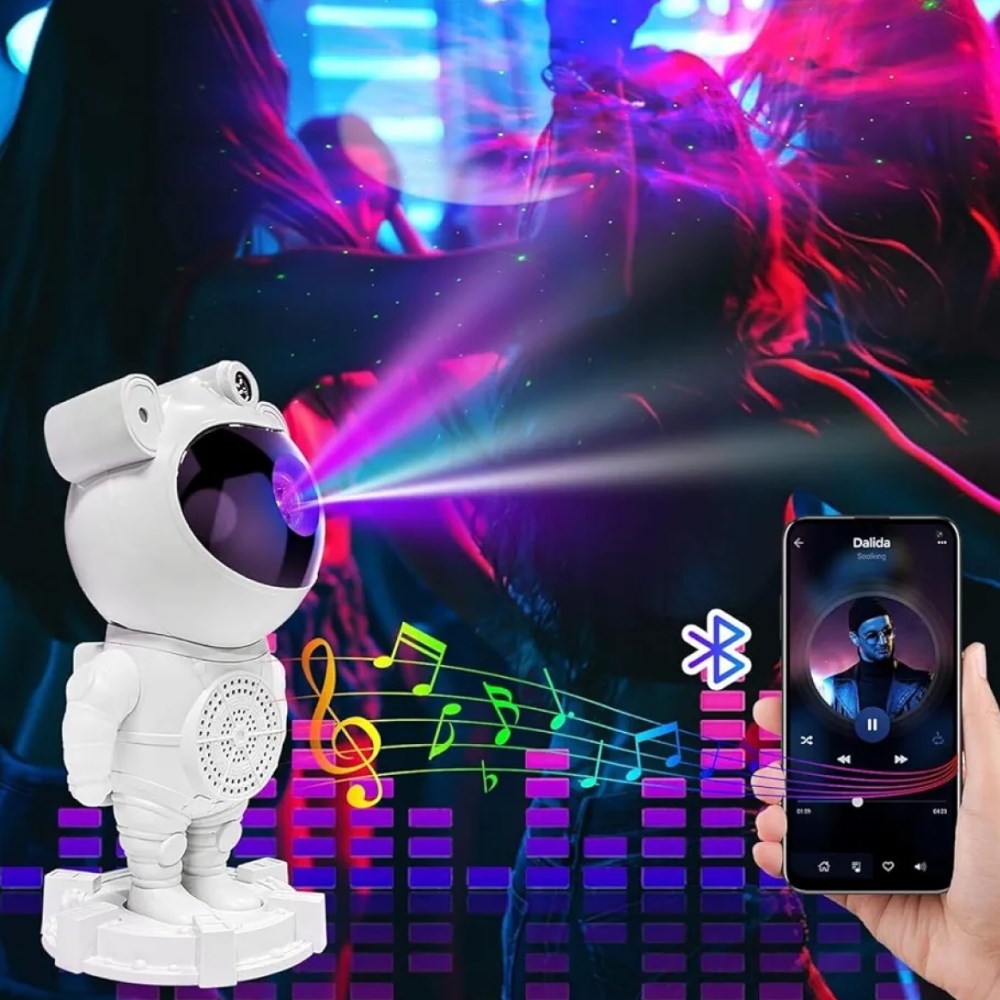 چراغ خواب کهکشانی و اسپیکر دار بلوتوثی طرح فضانورد مدل MXS003_اسباب ...